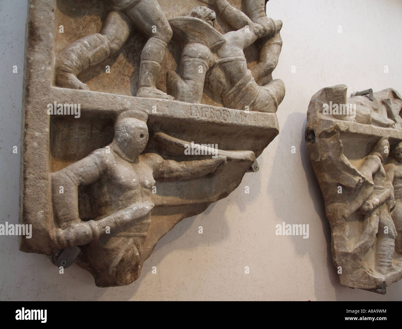 gladiators sculpture at diocletian baths museum in rome Stock Photo - Alamy
