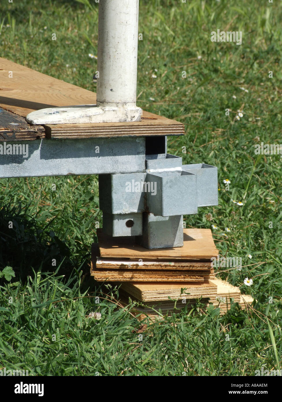 stand under construction in field Stock Photo - Alamy