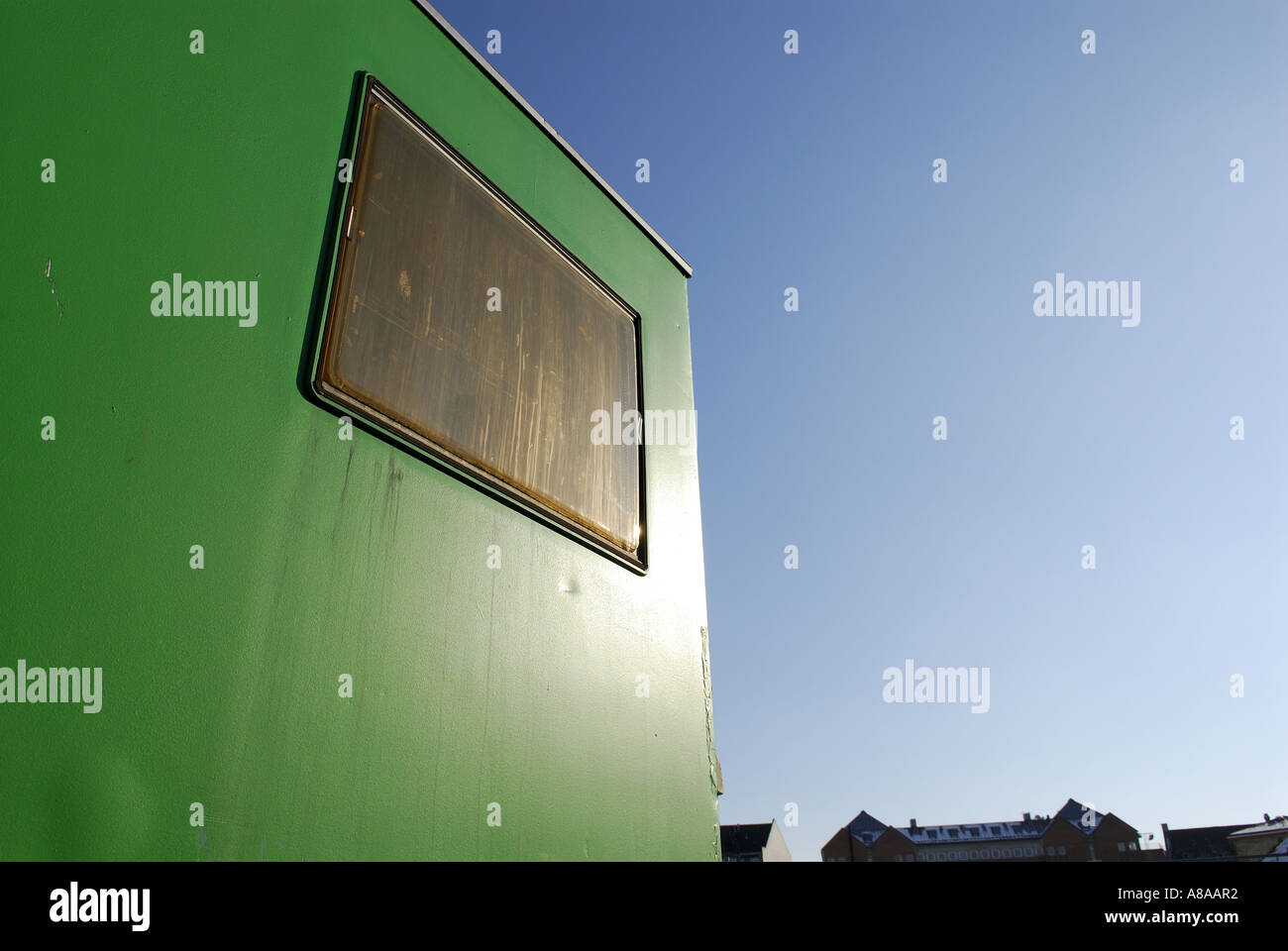 WINDOW OF GREEN CABIN Stock Photo - Alamy