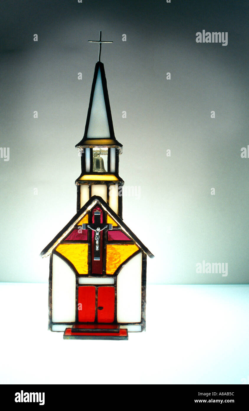 Front View of Miniature Glass Church Stock Photo - Alamy