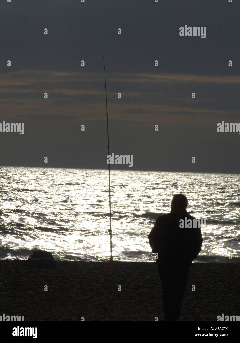 person fishing in sea Stock Photo - Alamy