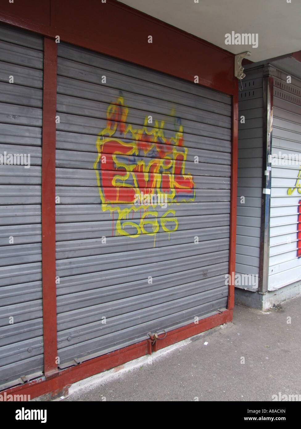 graffiti on market stall Stock Photo - Alamy