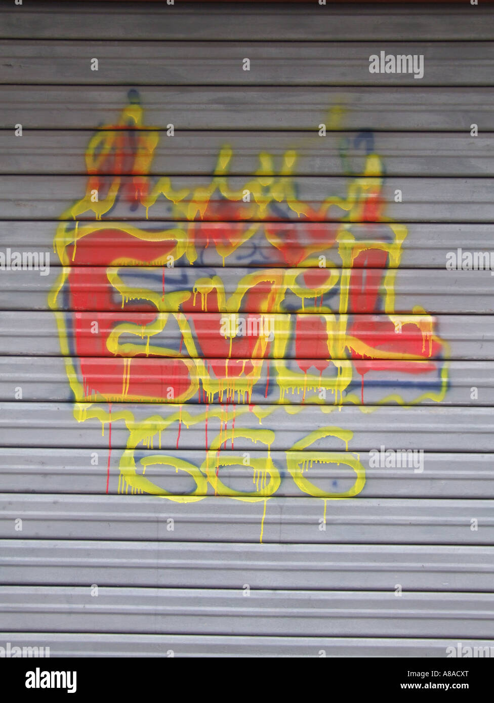 graffiti on market stall Stock Photo - Alamy