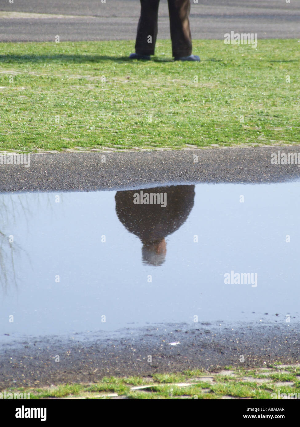 man's reflection in pool of water Stock Photo - Alamy