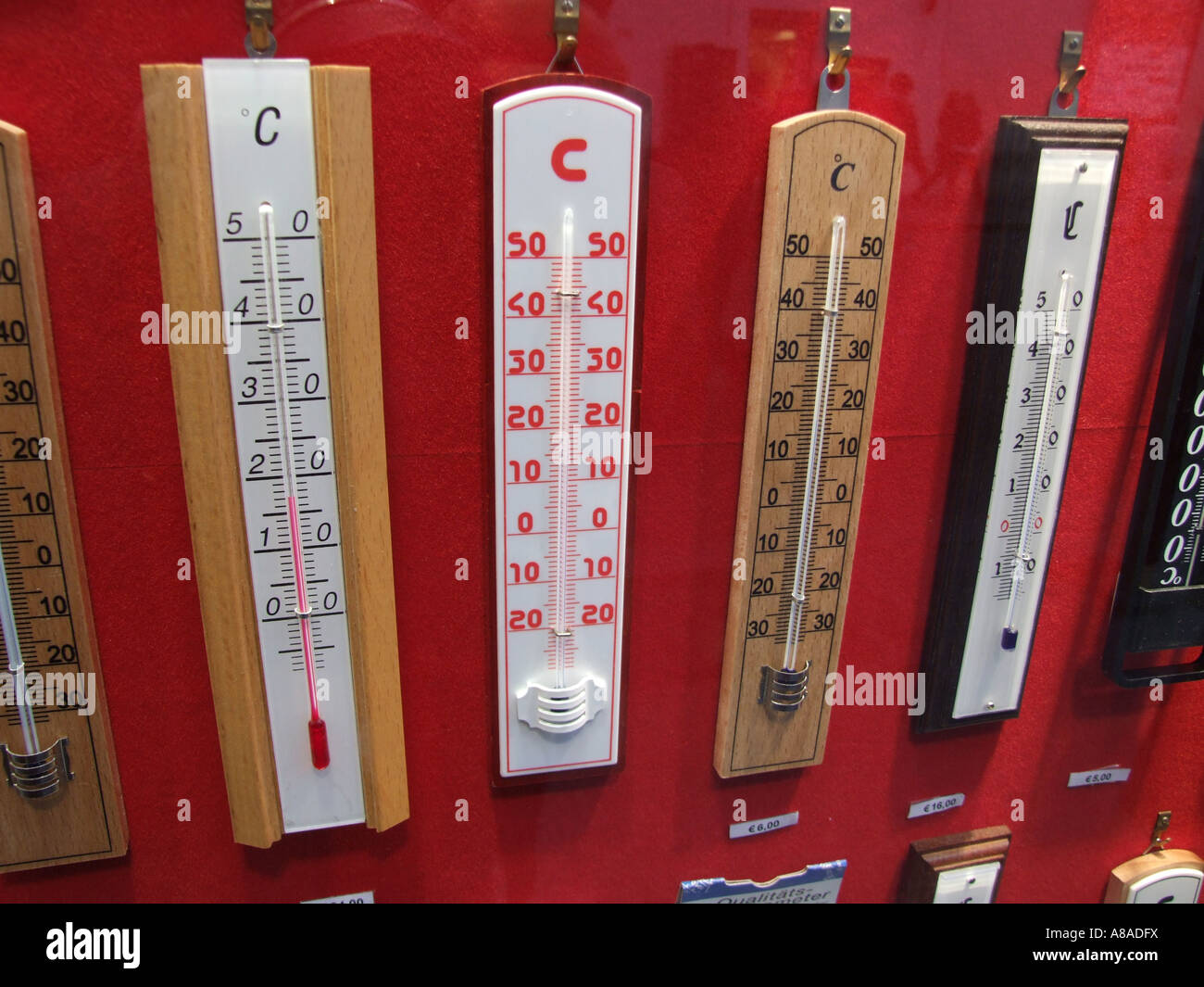 thermometers in shop window Stock Photo - Alamy