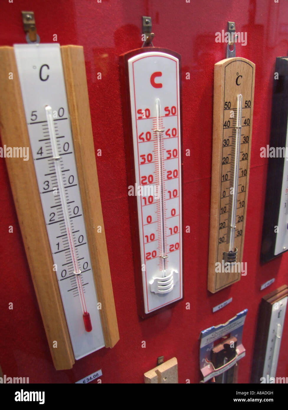 thermometers in shop window Stock Photo - Alamy