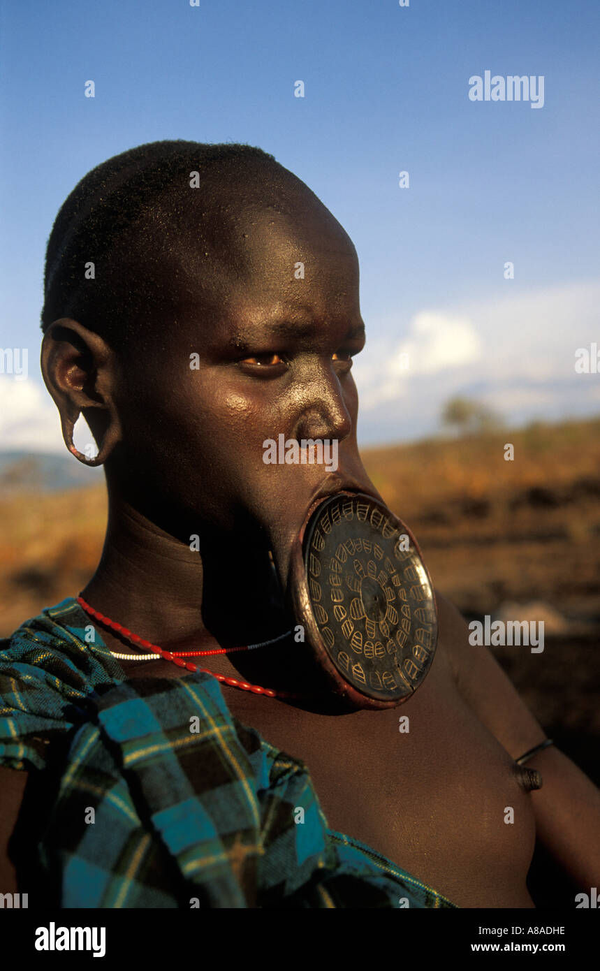 Mursi Girl With A Lip Plate Mago National Park South Omo Valley