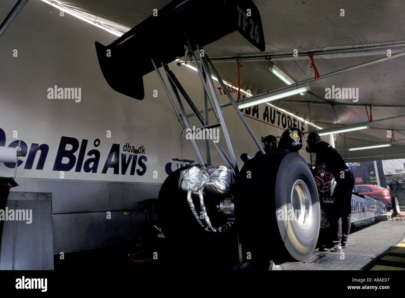 rear wing on a dragster Stock Photo - Alamy