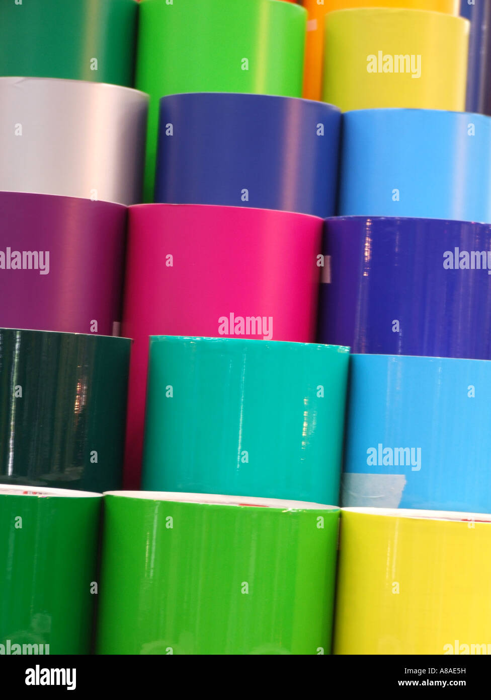 colourful paper rolls used in printing industry Stock Photo - Alamy