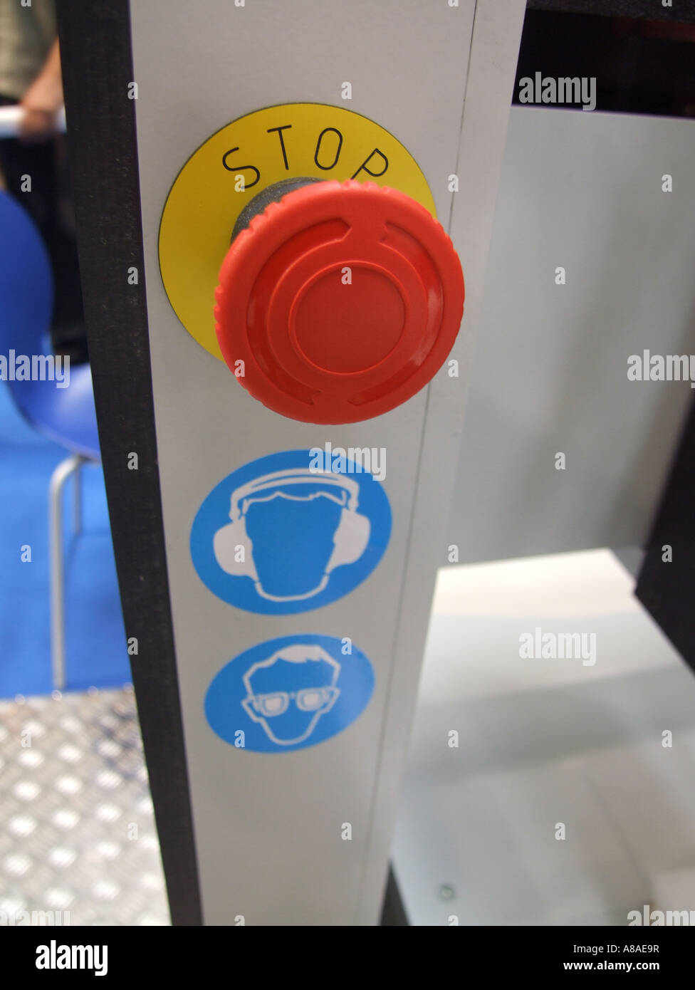 emergency stop button on machinery Stock Photo - Alamy