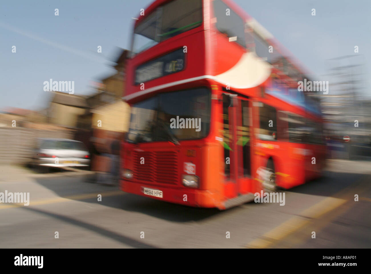 moving red bus motion blur concept tram tracks church street tram stop ...