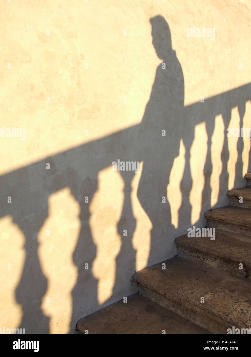 Person shadow mystery man woman walk up wall hi-res stock photography ...