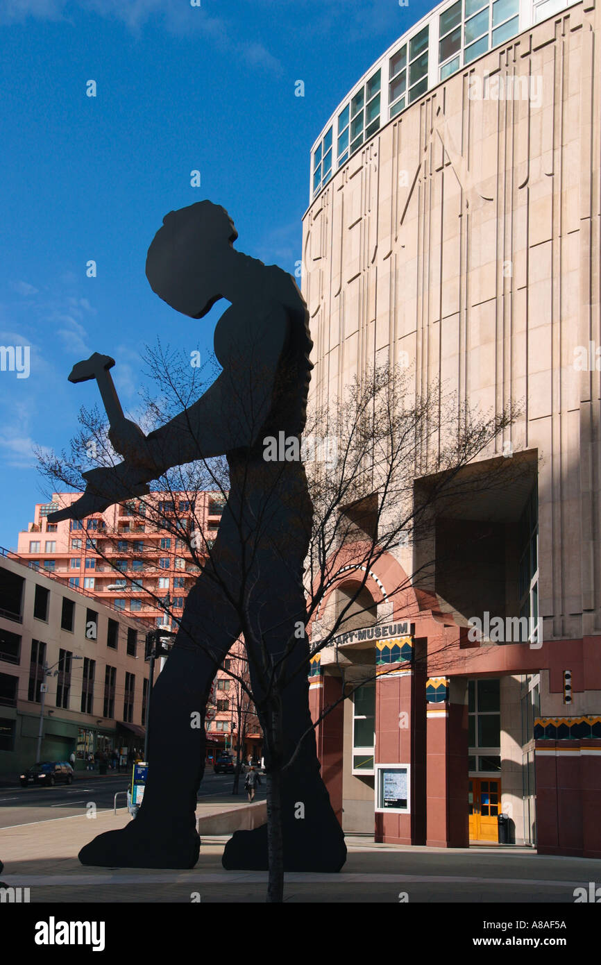 WASHINGTON Seattle Seattle Art Museum exterior Hammering Man animated ...