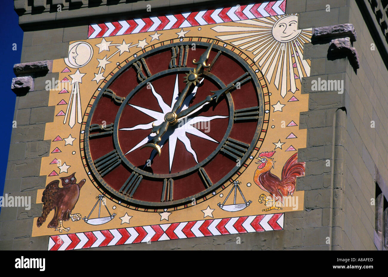 Ornate clock face, Geneva, Switzerland Stock Photo - Alamy