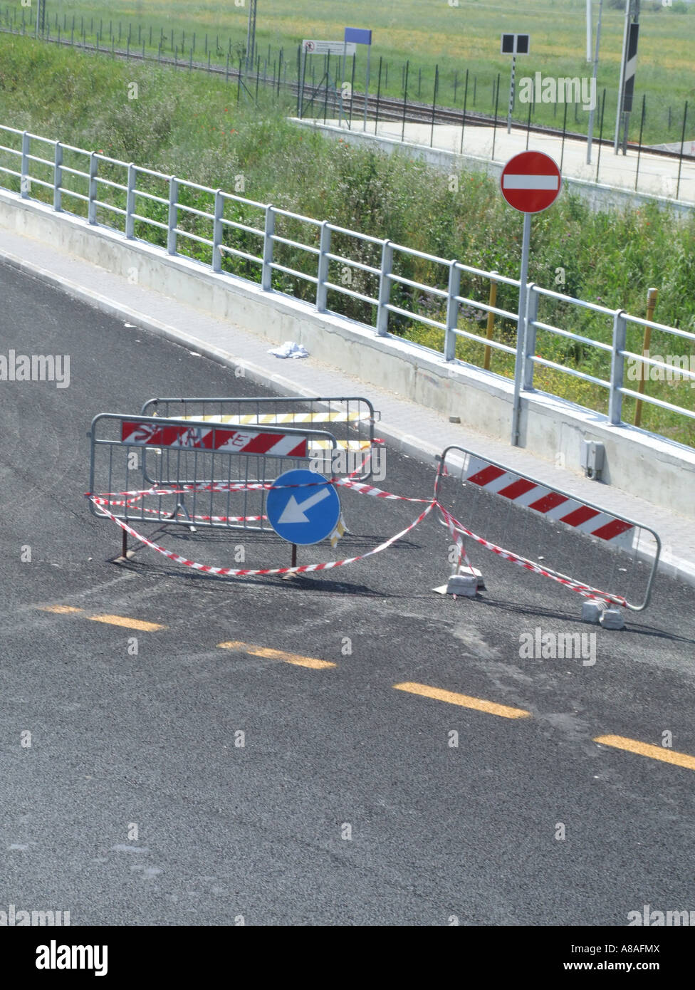 barrier on road Stock Photo - Alamy