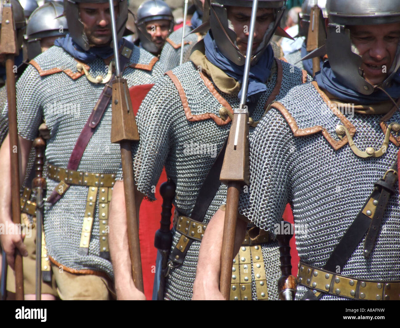 Roman soldiers in a procession celebrating the birth of Rome italy ...