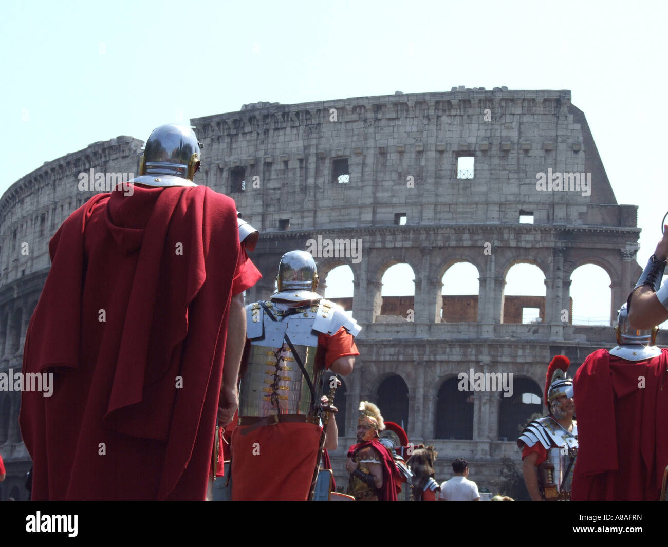 Roman soldiers in a procession celebrating the birth of Rome italy ...