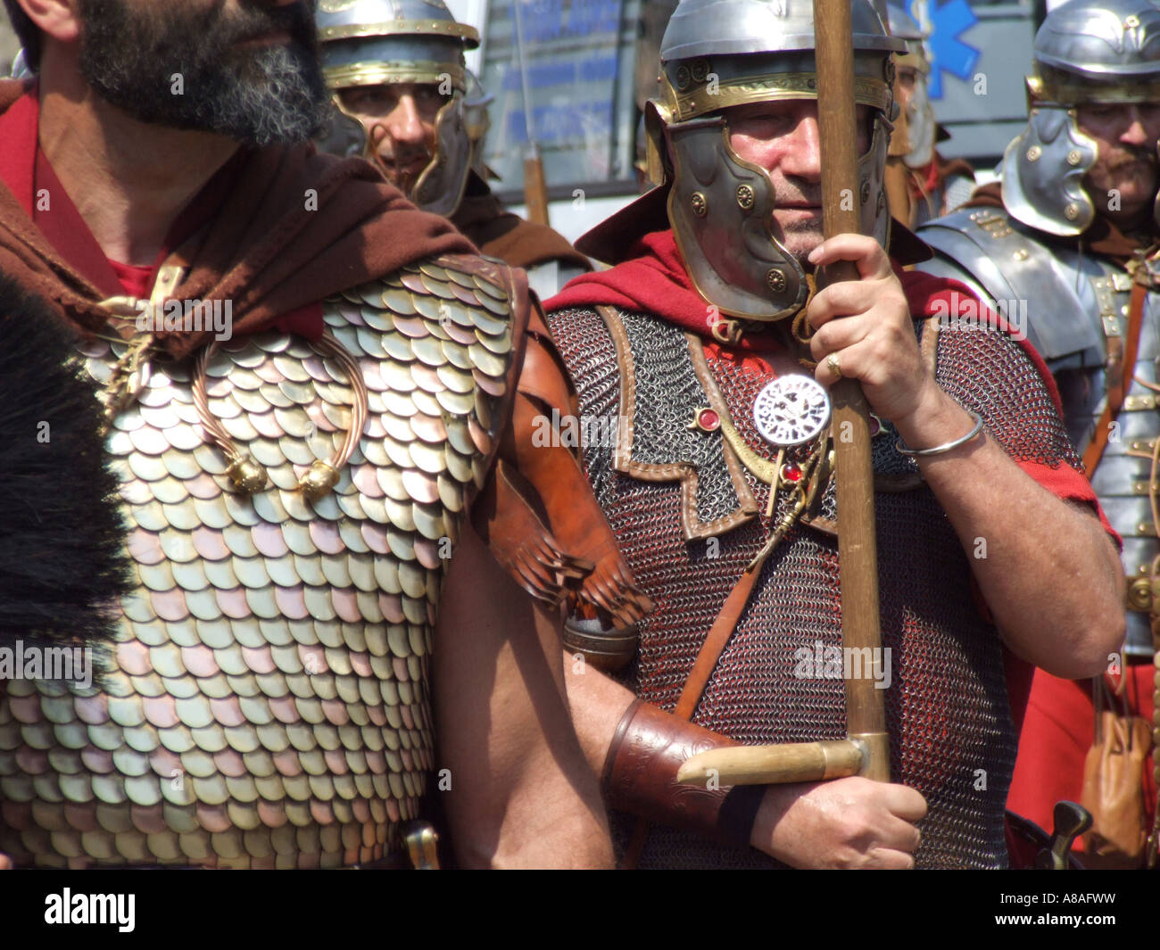Roman soldiers in a procession celebrating the birth of Rome italy ...