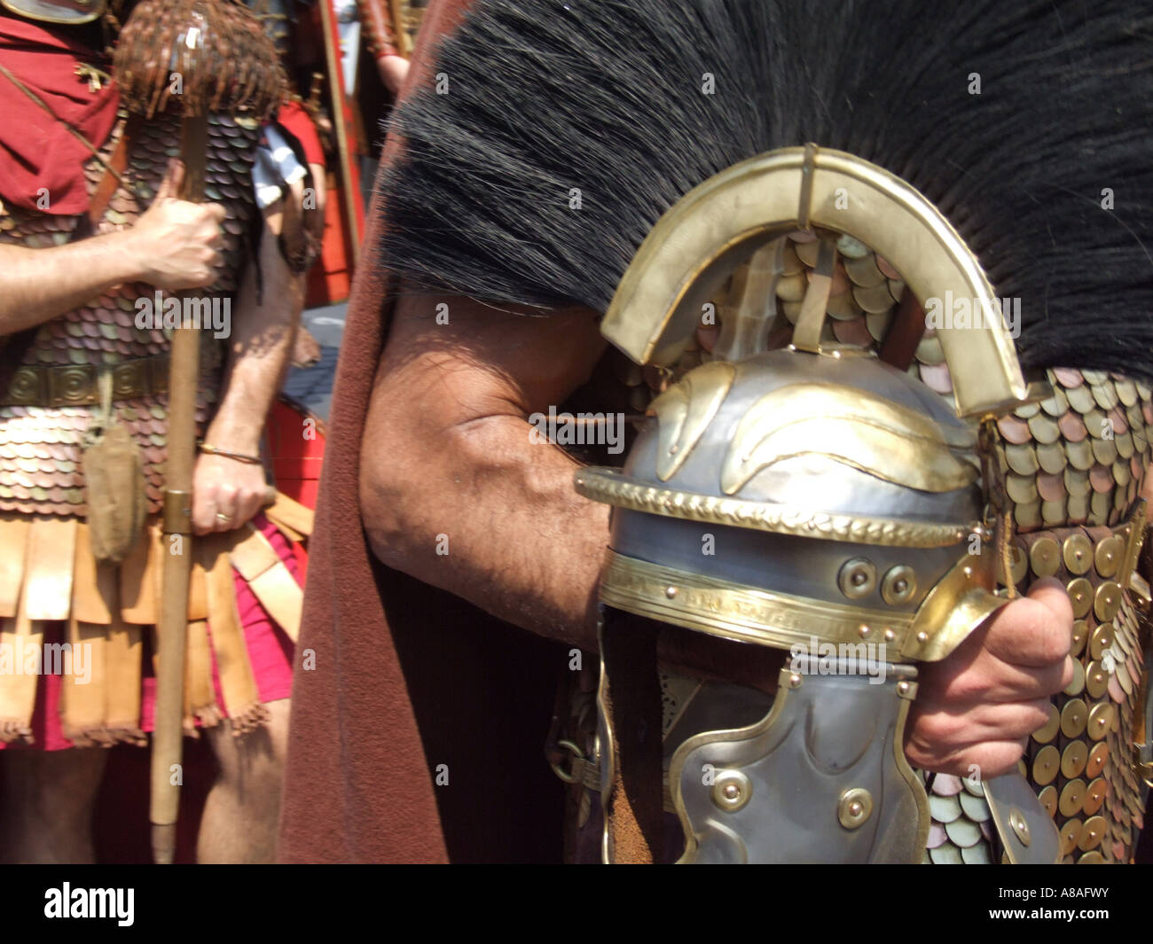 Roman soldiers in a procession celebrating the birth of Rome italy ...