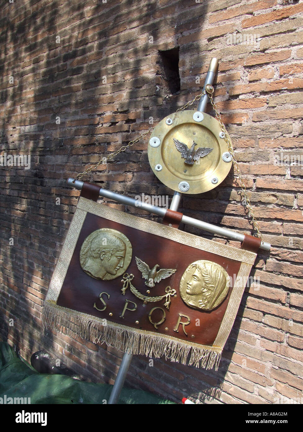 Roman army bearer in a procession celebrating the birth of Rome italy ...