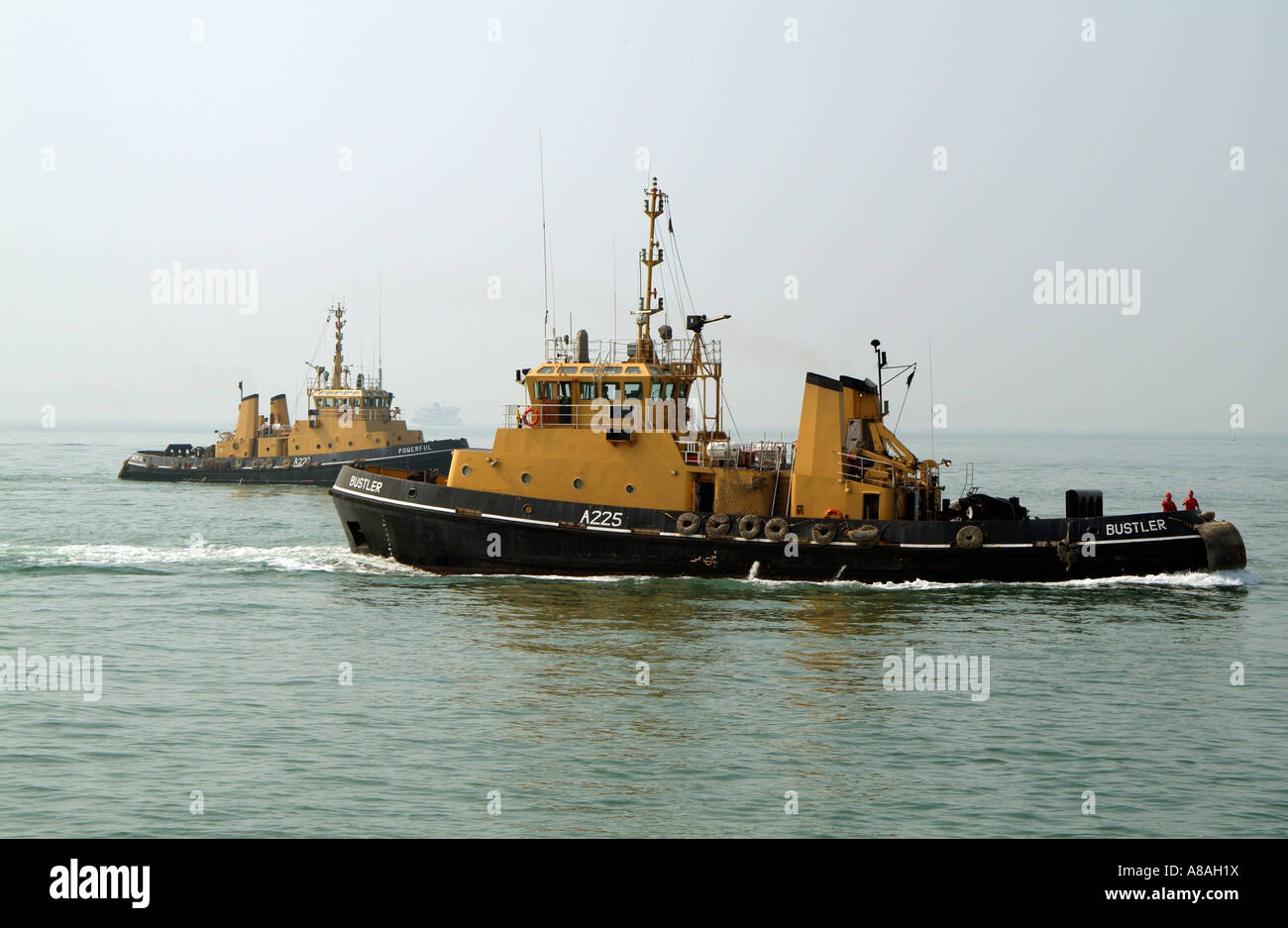SERCO Denholm operated vessel Tugs Bustler A225 and Powerful underway ...