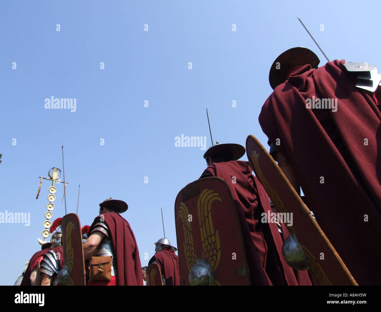 Roman soldiers in a procession celebrating the birth of Rome italy ...