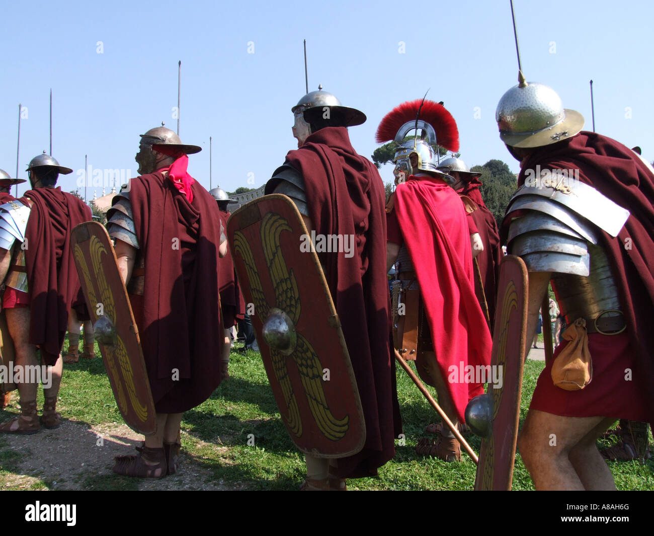 Roman soldiers in a procession celebrating the birth of Rome italy ...