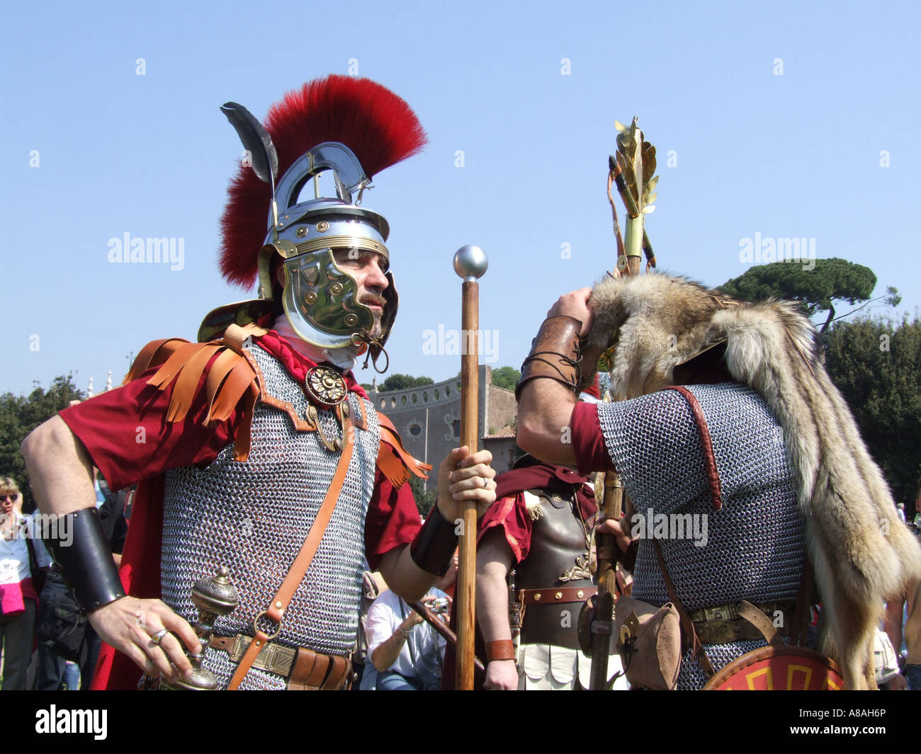 Roman soldiers in a procession celebrating the birth of Rome italy ...