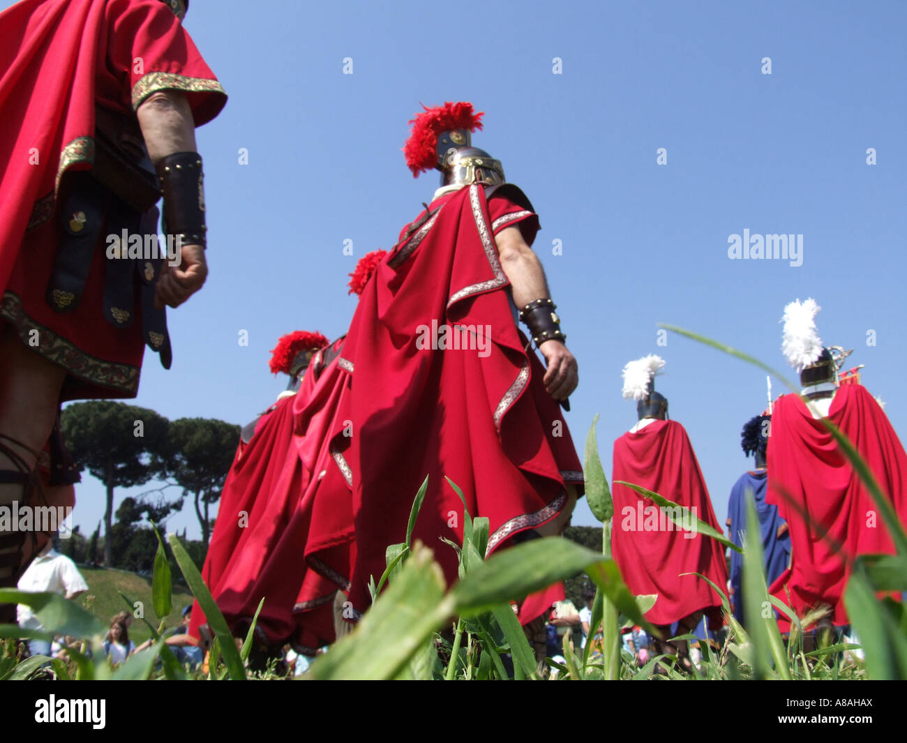 Roman soldiers in a procession celebrating the birth of Rome italy ...