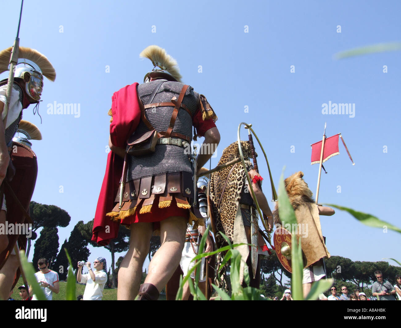 Roman soldiers in a procession celebrating the birth of Rome italy ...
