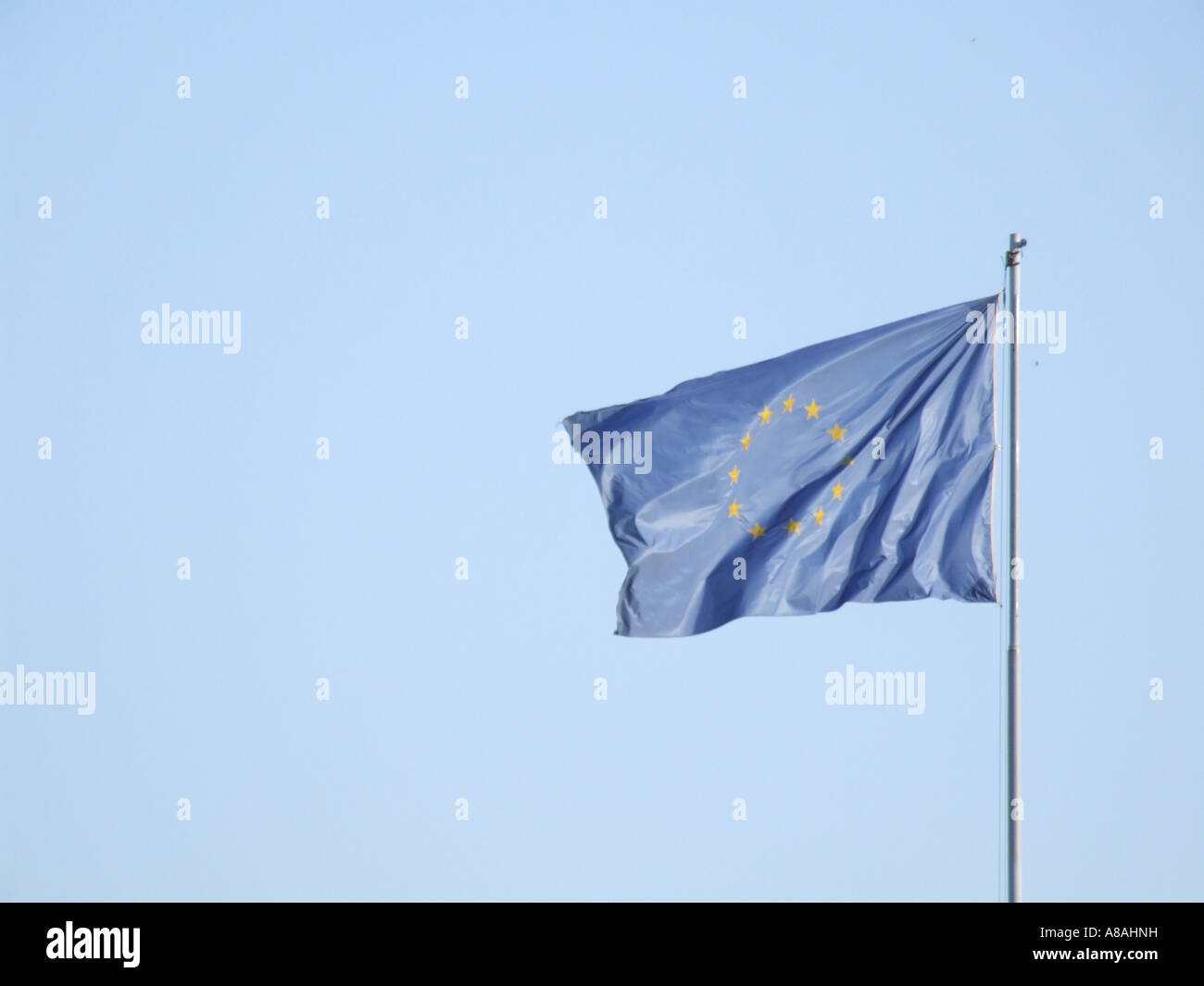 european union flag flying in the wind Stock Photo - Alamy