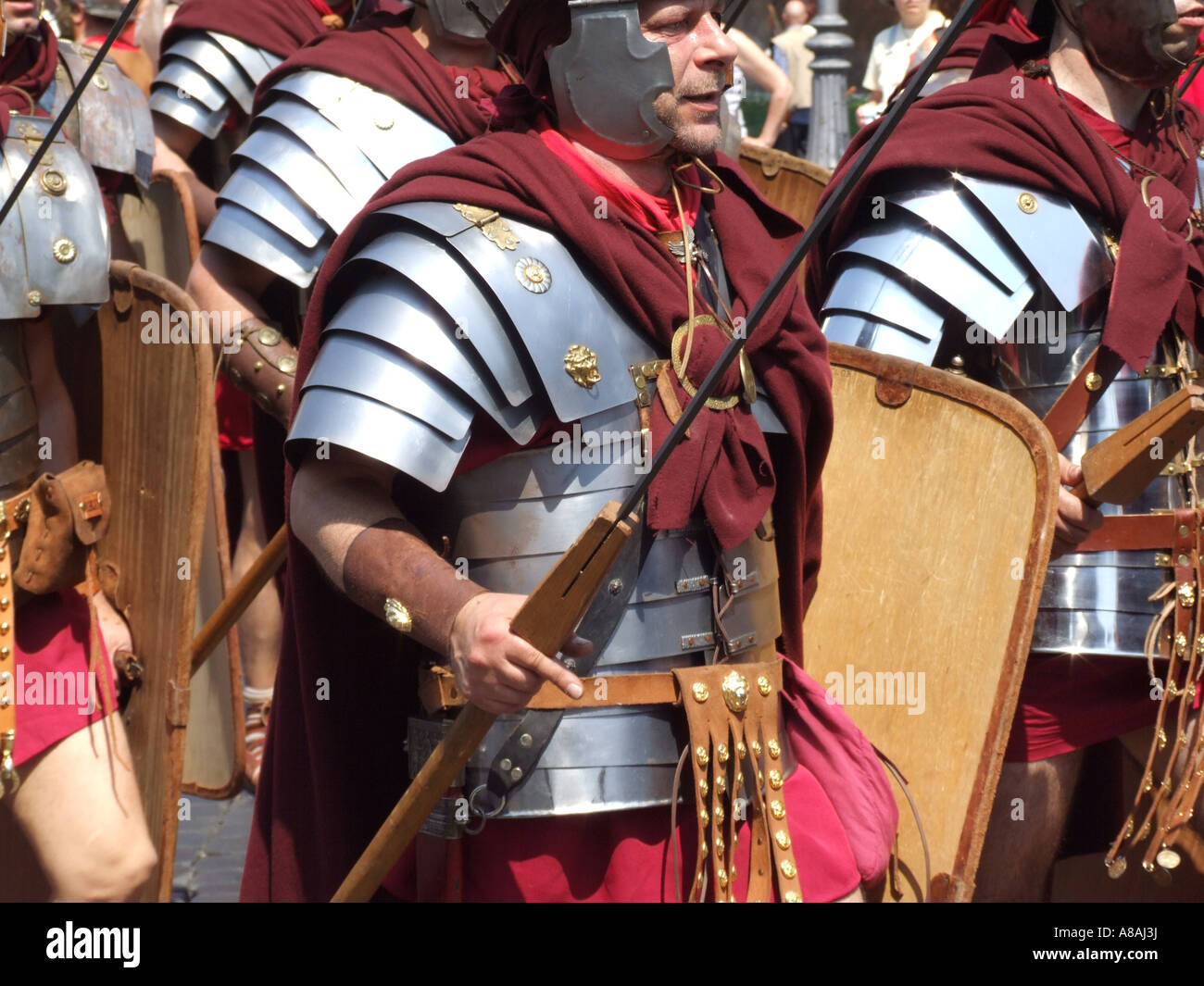 Roman soldiers in a procession celebrating the birth of Rome italy ...