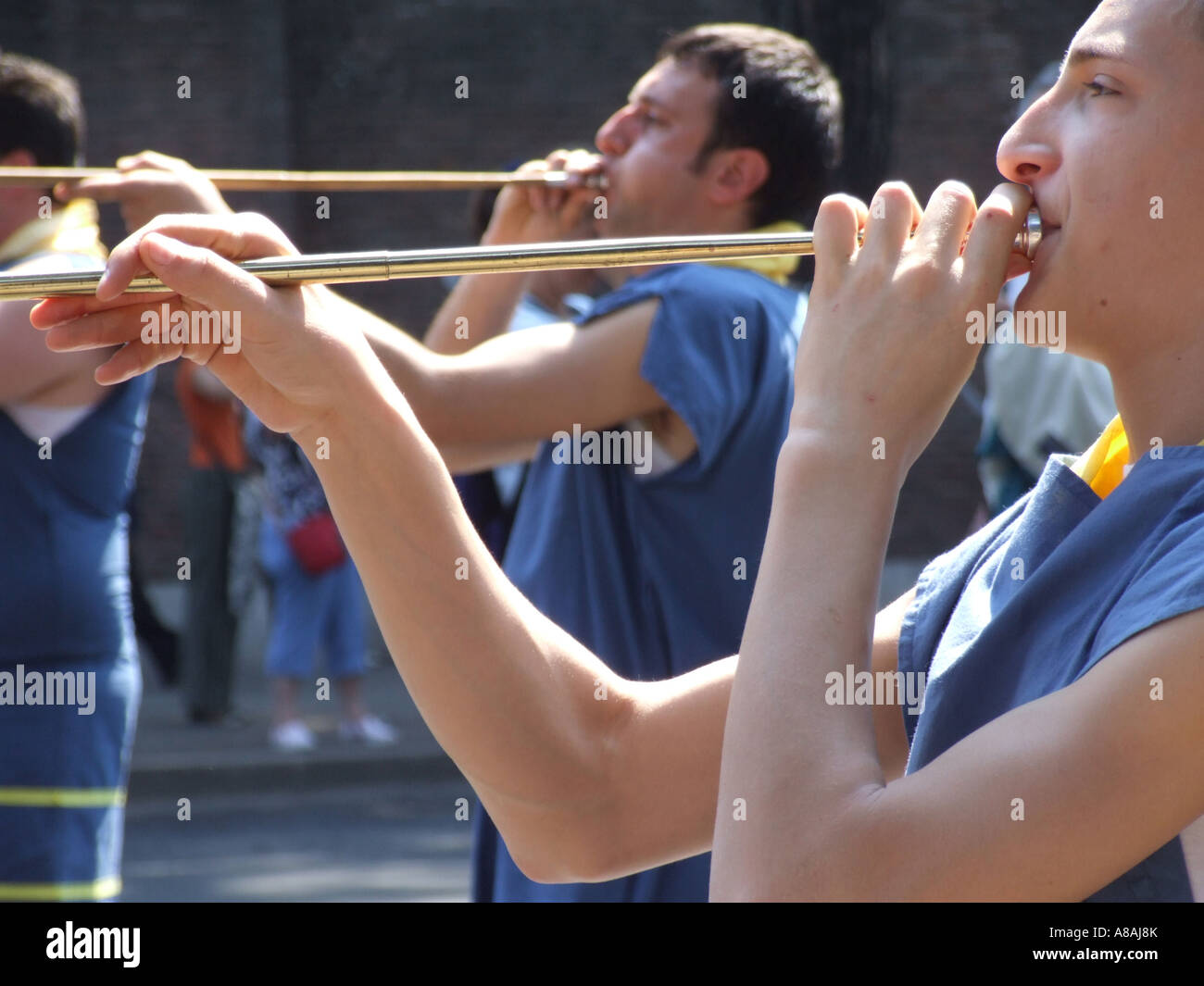 Roman band in a procession celebrating the birth of Rome italy 2007 ...