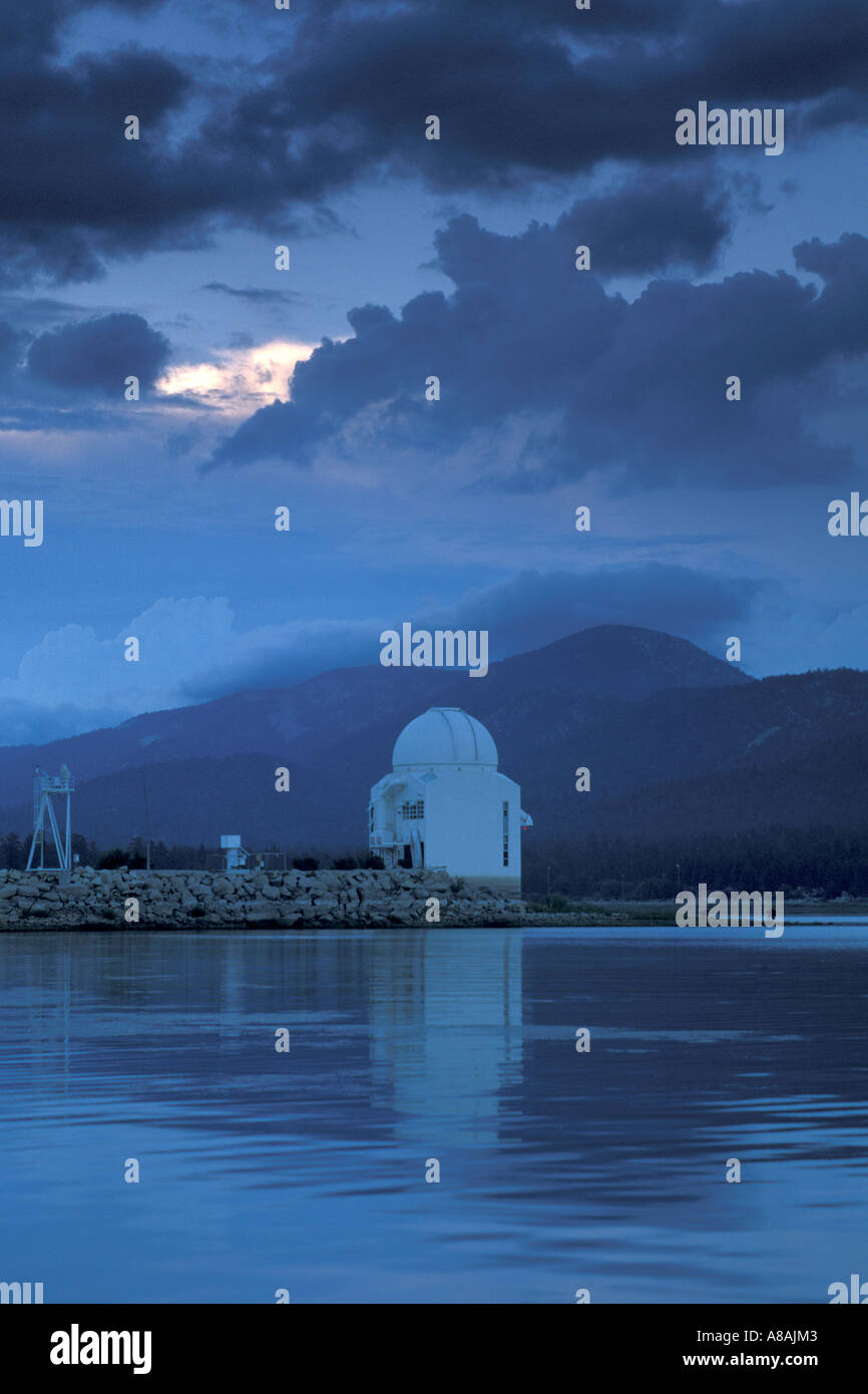 Morning storm clouds over mountains above solar observatory Big Bear ...