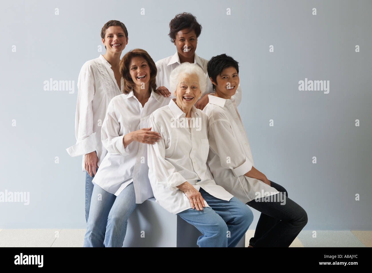 Five white women hi-res stock photography and images - Alamy