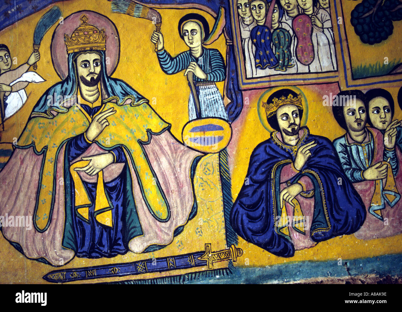 Biblical mural Ura Kidane Mehret Monastery Lake Tana Stock Photo - Alamy