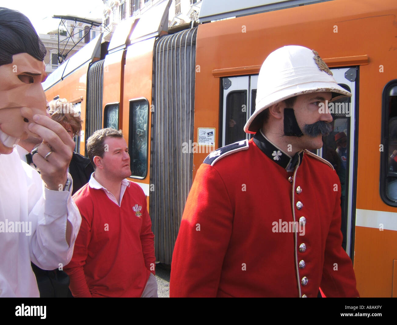 welsh rugby fans in rome for the six nations match versus italy 2007 ...