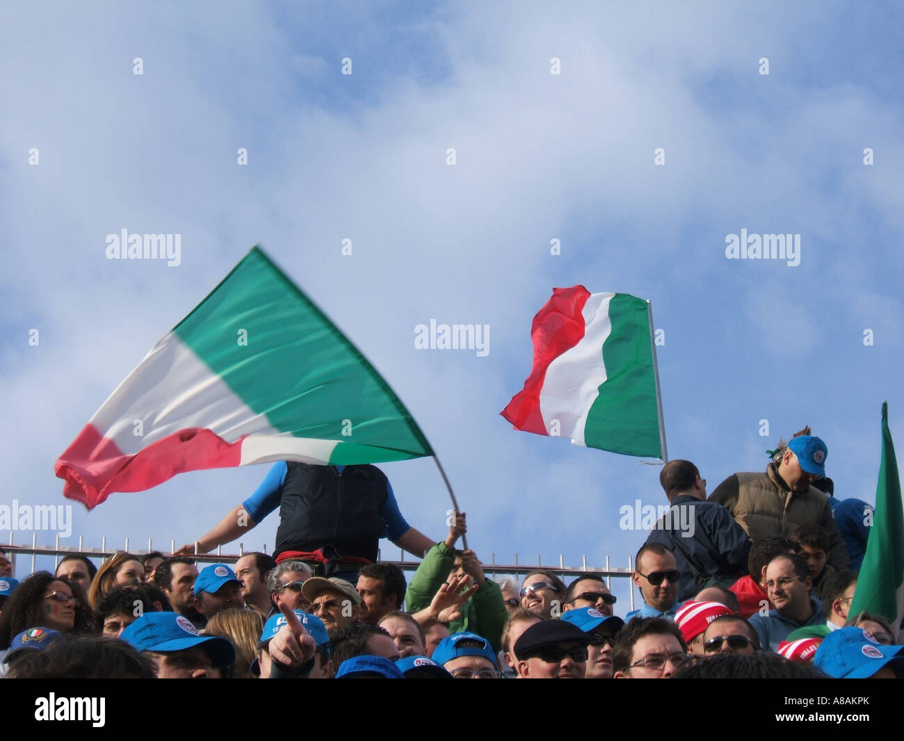 welsh and italian rugby fans in rome for the six nations match versus ...