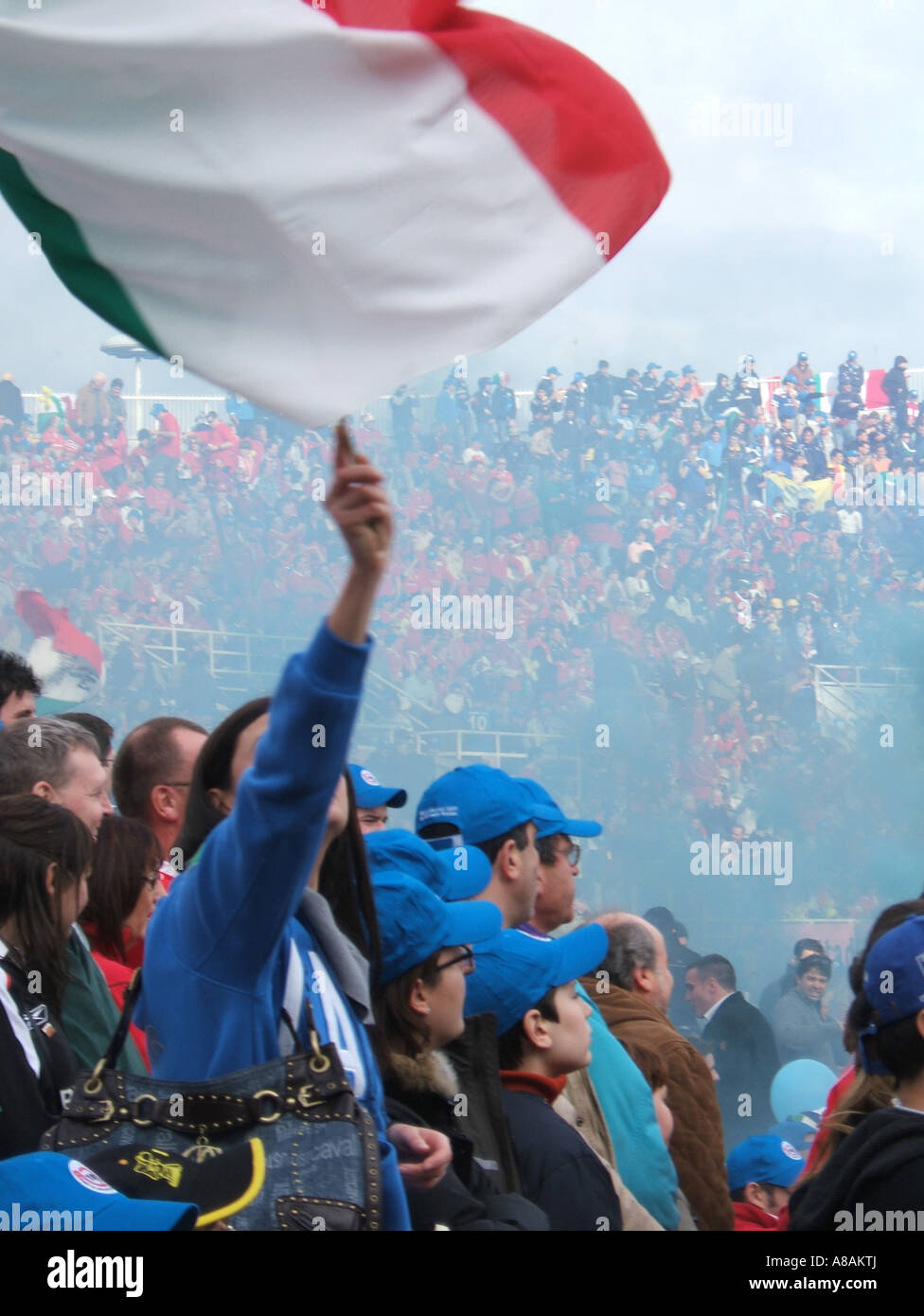 italian rugby fans in rome for the six nations match versus wales 2007 ...
