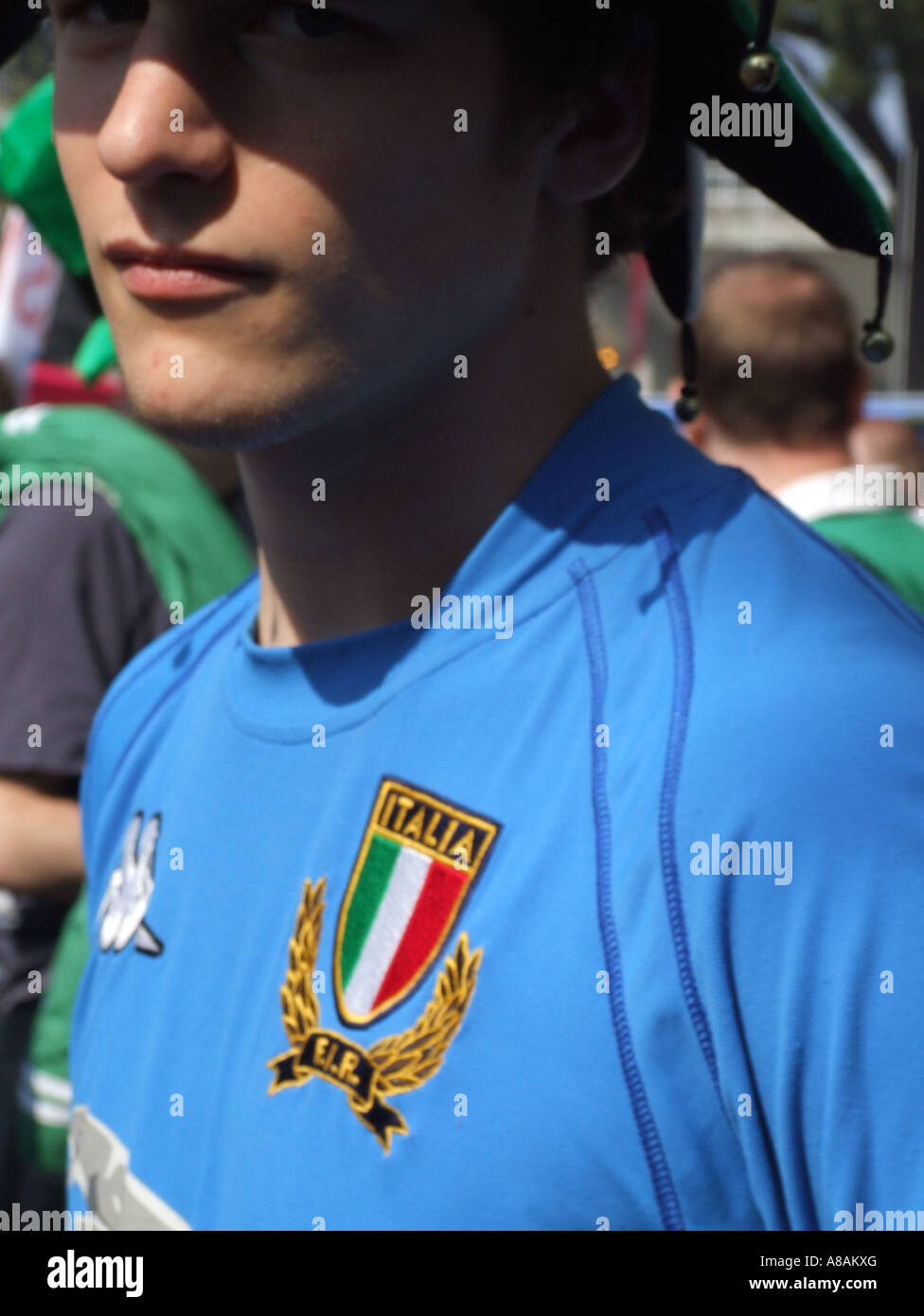 italian rugby fans in rome for the six nations match versus ireland ...