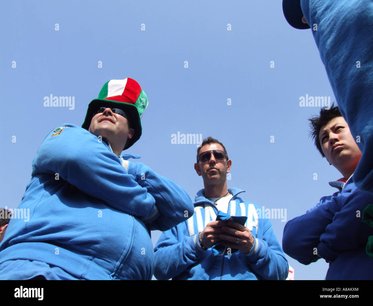 italian rugby fans in rome for the six nations match versus ireland ...