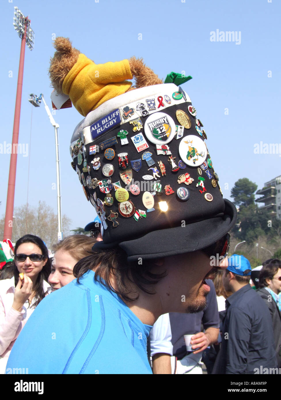 italian rugby fans in rome for the six nations match versus ireland ...