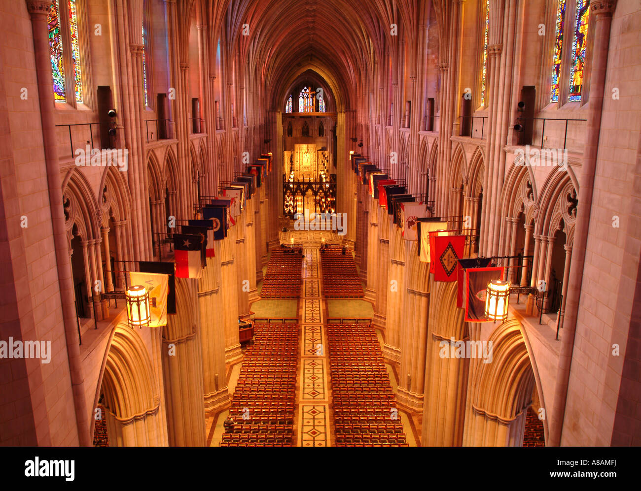 USA Washington DC Washington National Cathedral interior Stock Photo ...