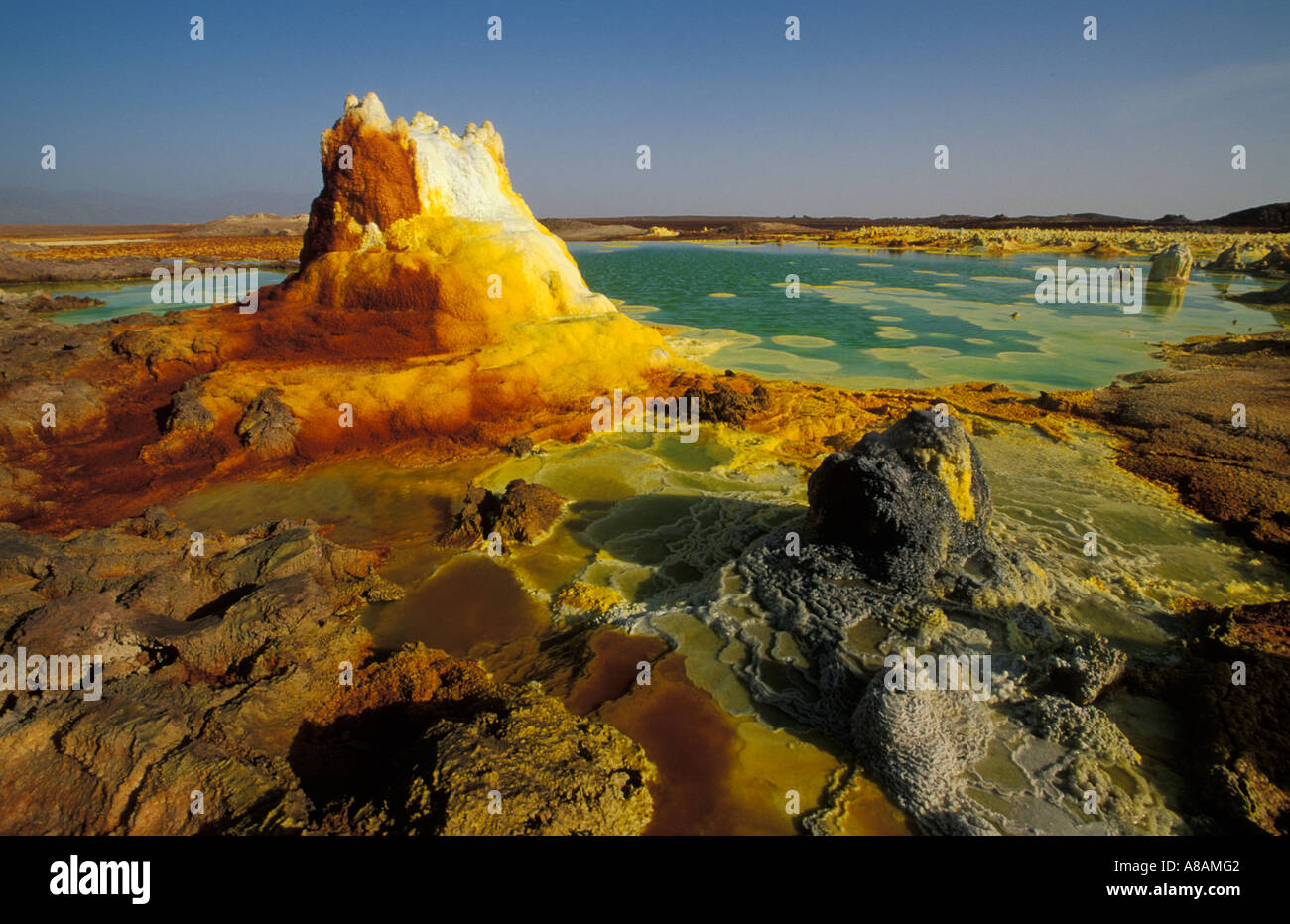 Dallol, 116m below sea level, Danakil Depression, Ethiopia Stock Photo ...