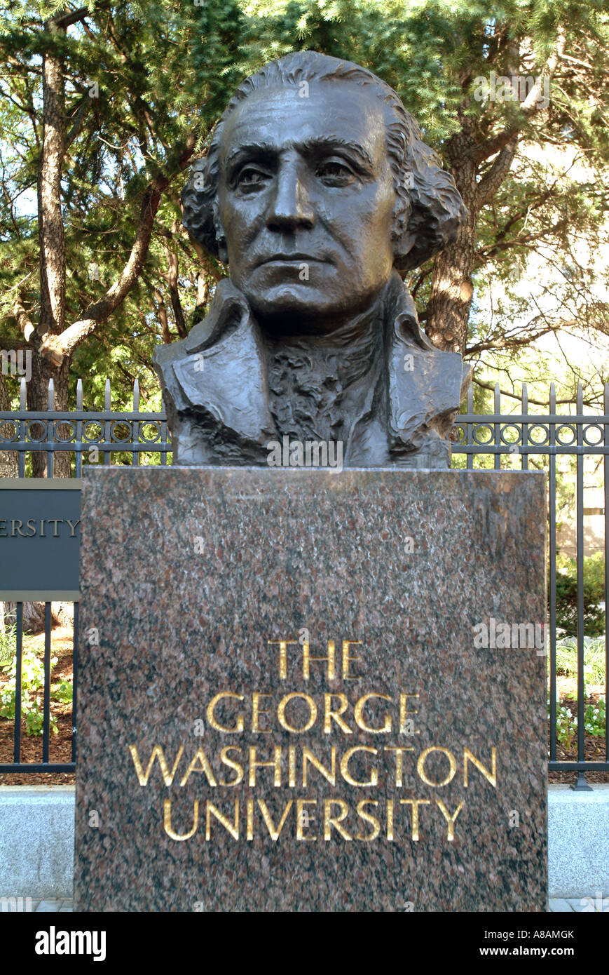 USA Washington DC George Washington University bust of Washington Stock ...