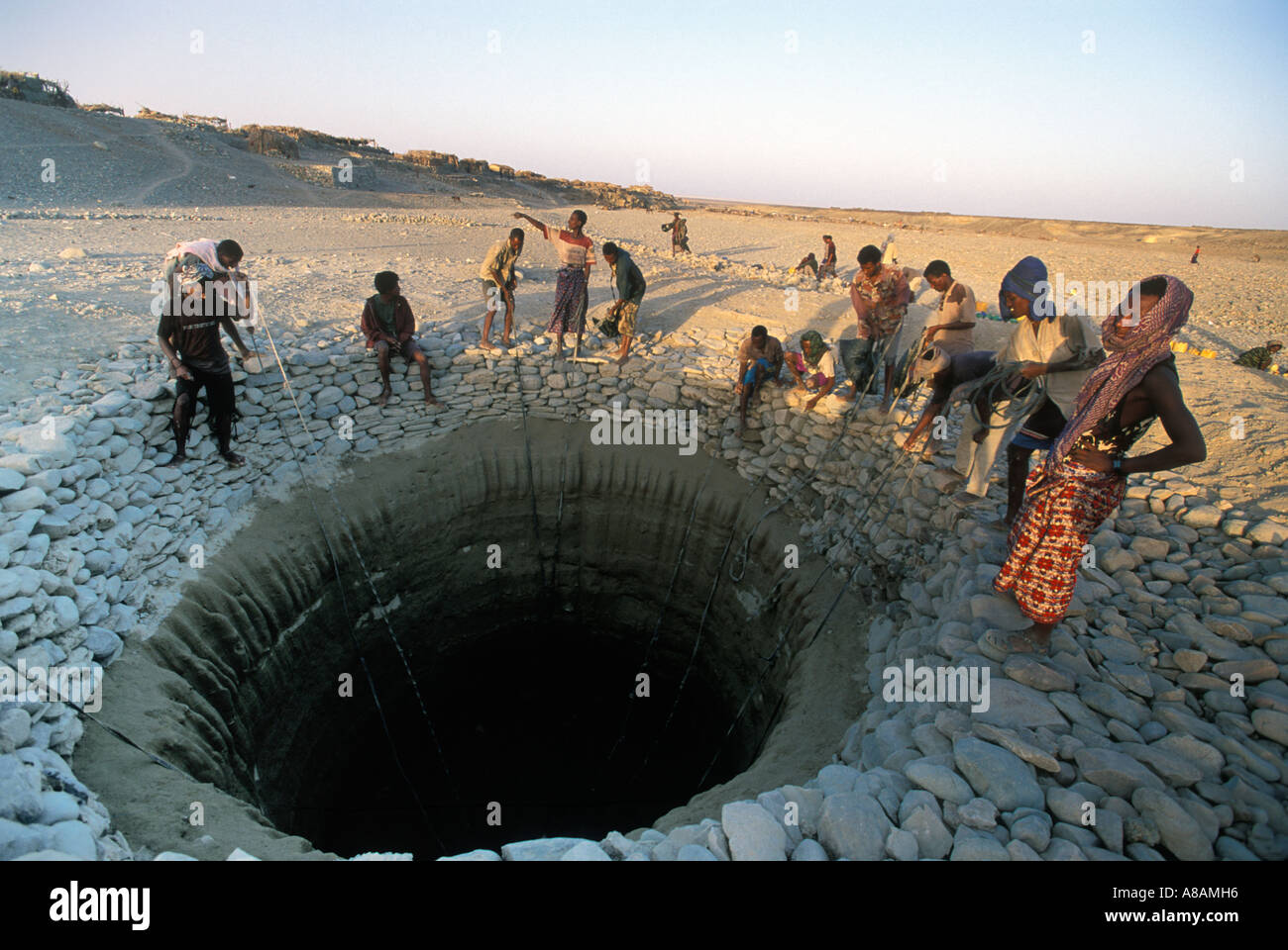 Afar well, Danakil depression, Ethiopia Stock Photo - Alamy