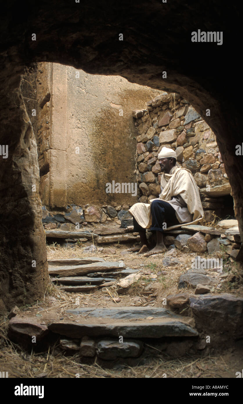 priest , Gebriel Wukien rock-hewn church , the Tembien , Eastern Tigray ...