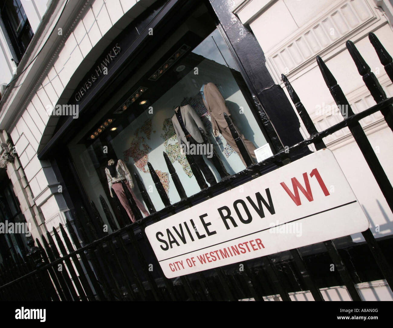 Saville Row street sign, west London Stock Photo - Alamy