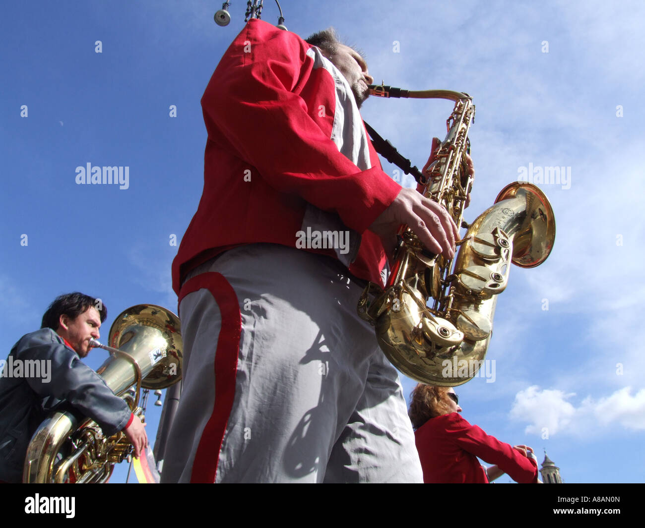 german band playing music in piazza del popolo rome Stock Photo - Alamy