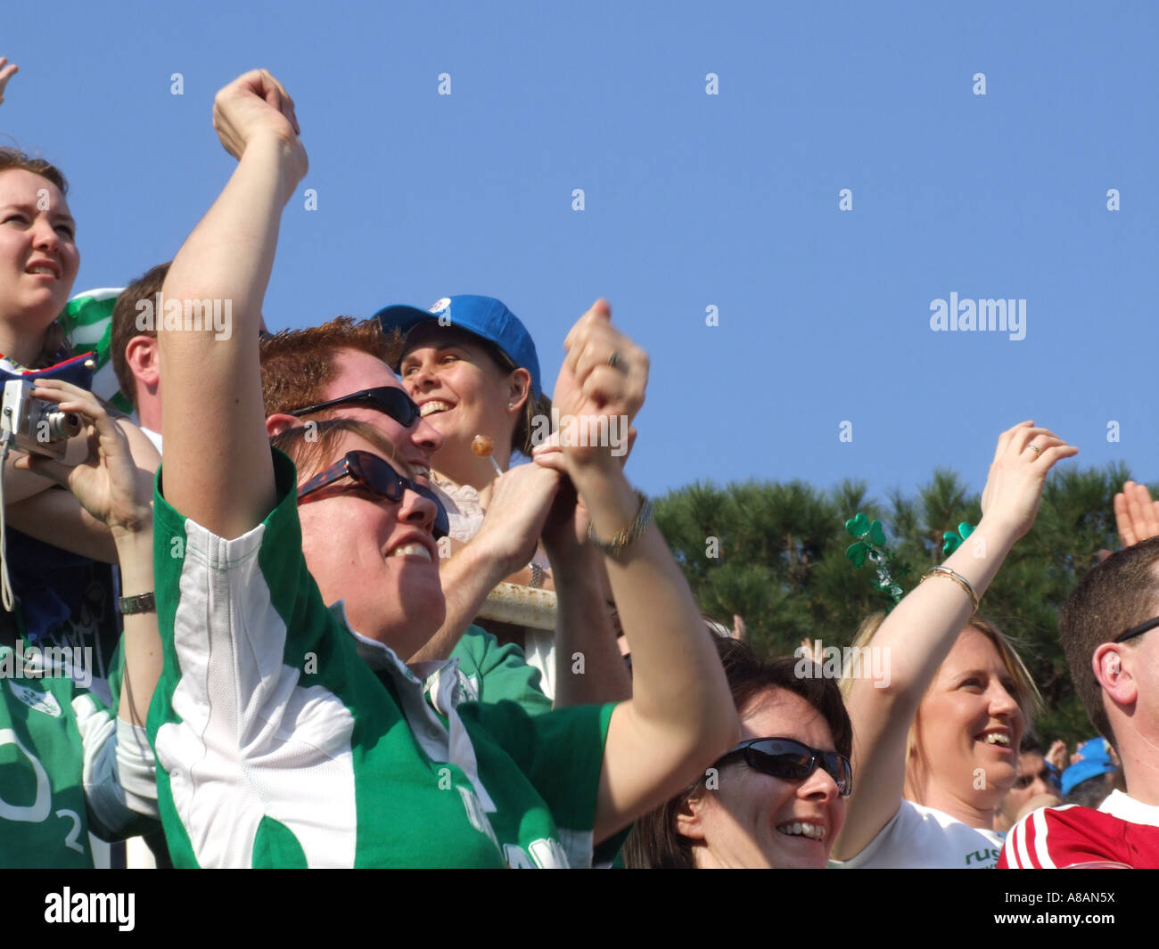 irish rugby fans in rome at the six nations match versus italy Stock ...